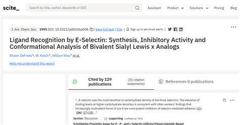 Ligand Recognition By E Selectin Synthesis Inhibitory Activity And