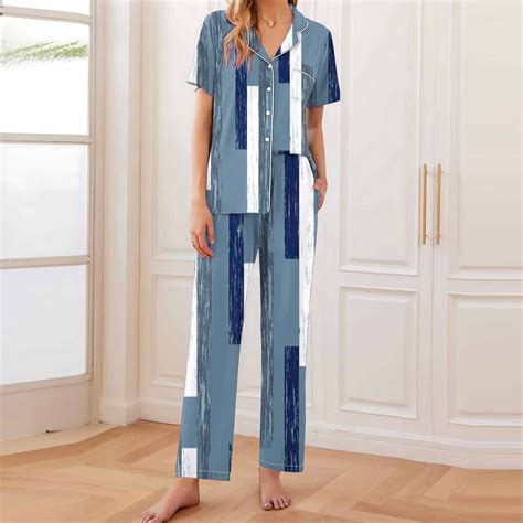 Aboser Silk Satin Pajamas Set For Women Two Piece Short Sleeve