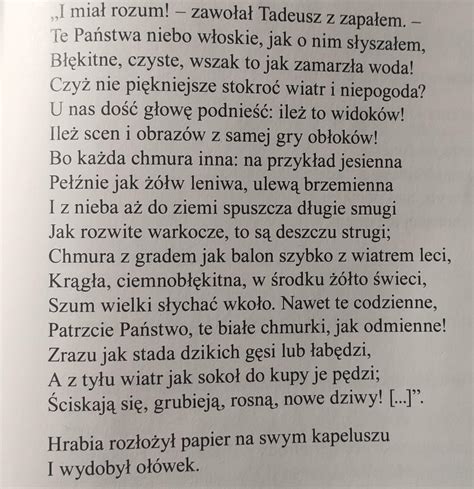 Wypisz z opisu chmur 3 epitety 3 porównania uosobienie