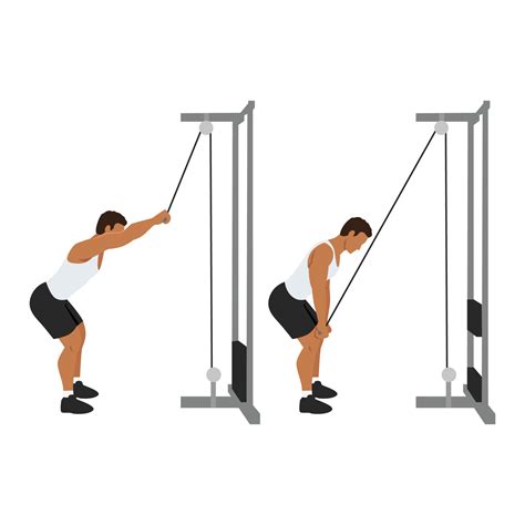 Hombre Haciendo Ejercicio De Pulldown De Lat De Brazo Recto Ilustraci N Vectorial Plana Aislada