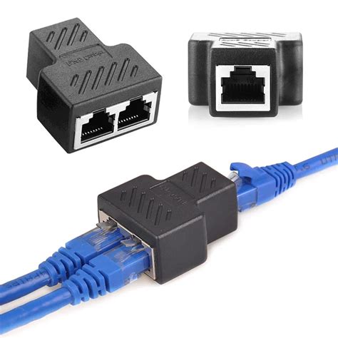 1 2 웨이 Rj45 이더넷 Lan 네트워크 분배기 더블 어댑터 포트 커플러 커넥터 익스텐더 어댑터 플러그컴퓨터 케이블