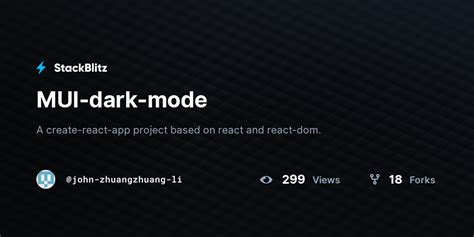 MUI Dark Mode StackBlitz