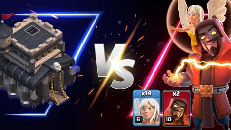 2 Super Wizard 14 Healers Vs Max Th9 Base Just For Fun Clash Of
