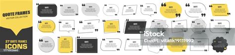 따옴표 프레임 따옴표 프레임이 설정됩니다 텍스 테두리 컬렉션 텍스트 박스에 대한 스톡 벡터 아트 및 기타 이미지 텍스트 박스 메모장 벡터 Istock