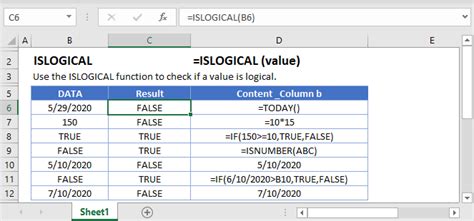 Excel Islogical Function Test If Cell Results In Logical