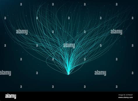 Artistic Representation Of Data Streams Flowing In Curved Pattern