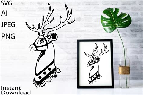 Cute Christmas Deer Svgpngai Graphic By Nazarovatetyana21