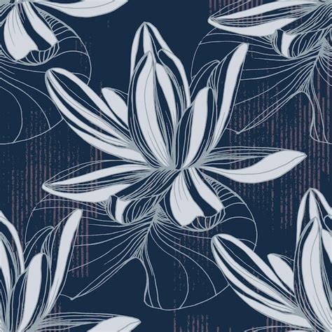 Premium Vector Lotus Seamless Pattern