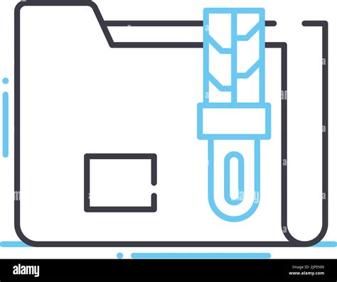 Data Compression Line Icon Outline Symbol Vector Illustration