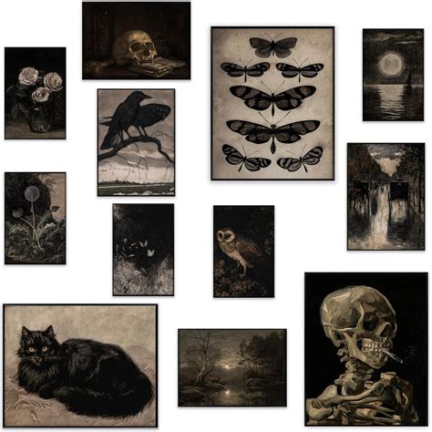 Kongsy Gothic Victorian Grunge Wall Art Prints Set Of 12