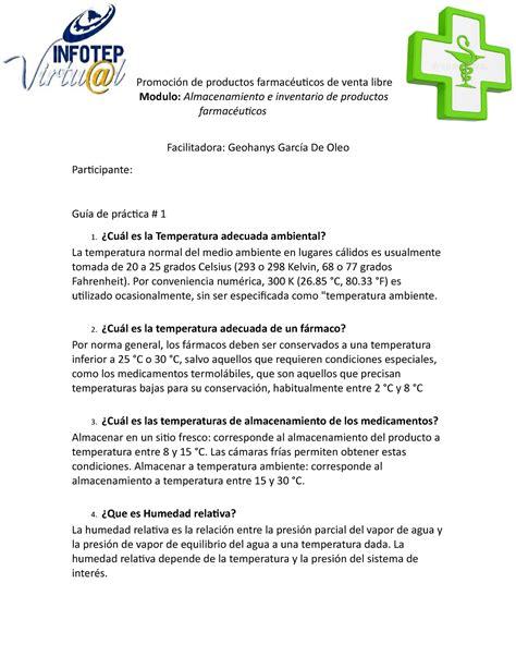 Actividad 1 modulo 3 infotep Promoción de productos farmacéuticos