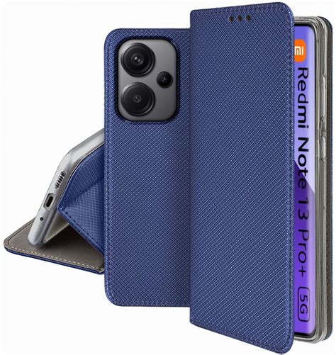 Etui Do Xiaomi Redmi Note Pro Plus Granatowe Zamykane