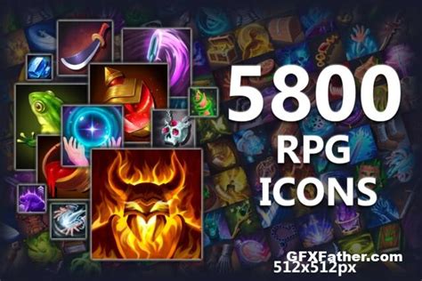 Unity Assets 5800 Fantasy RPG Icons Pack V1 4 GFXFather