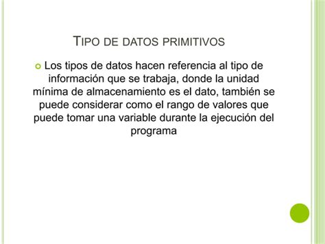 Presentacion Tipo De Datos Java PPT