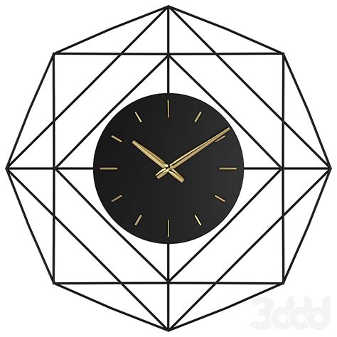 Geometric Pattern Designer Metal Wall Clock 3d Model