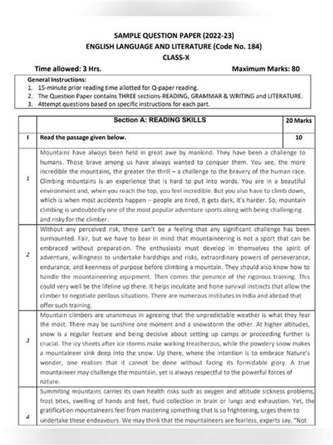 10th Class Model Paper 2023 Pdf Artofit