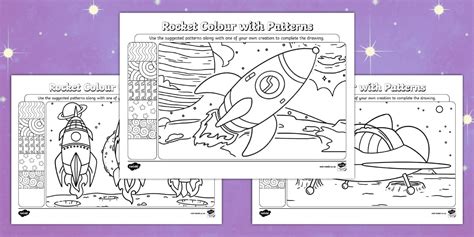 New Rocket Colour With Patterns Activity Twinkl