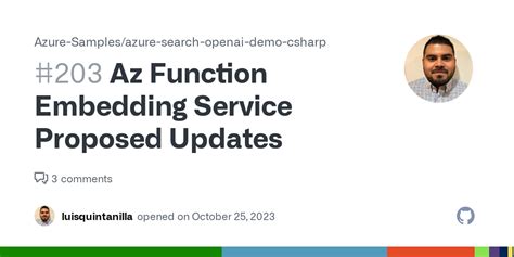Az Function Embedding Service Proposed Updates Issue 203 Azure