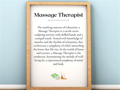 Massage Therapist Definition Printable Art Digital Download For