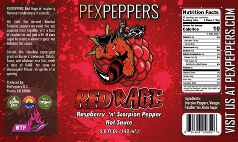 Red Rage Raspberry And Trinidad Scorpion Hot Sauce Pexpeppers Hot Sauce