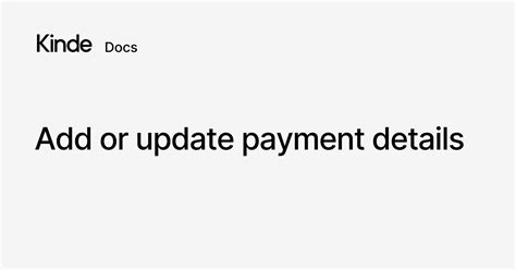 Add Or Update Payment Details Kinde Docs