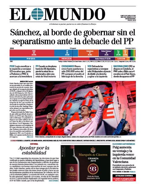 Estas Son Las Portadas De Los Principales Periódicos En Papel