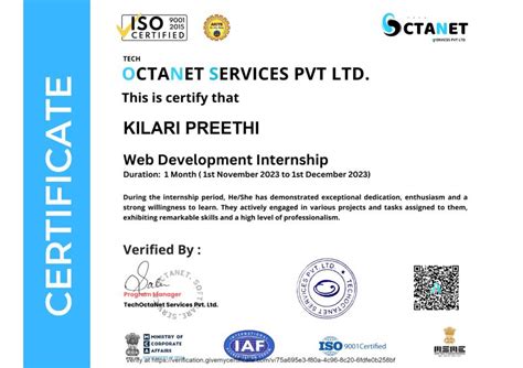 Preethi Kilari On Linkedin Octanet Internship Webdevelopment