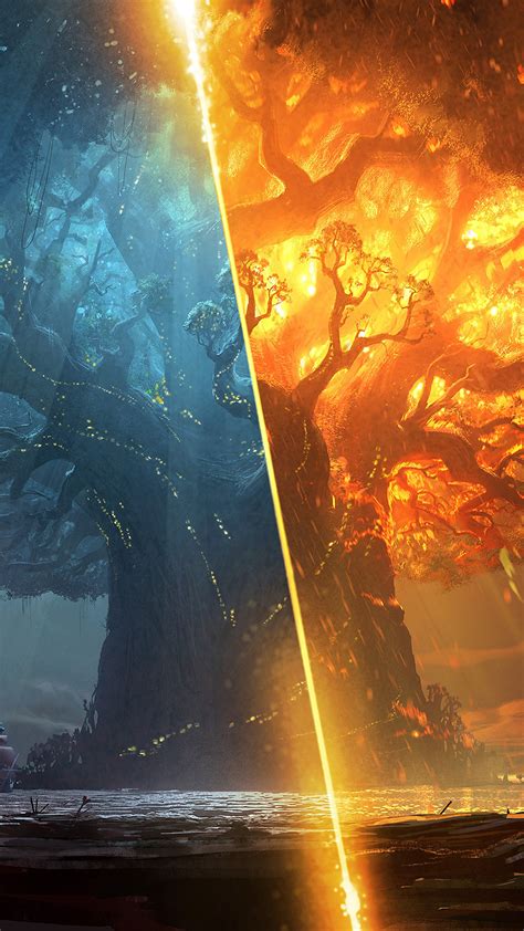 Wow Teldrassil Burning 4k 4424 Wallpaper Pc Desktop