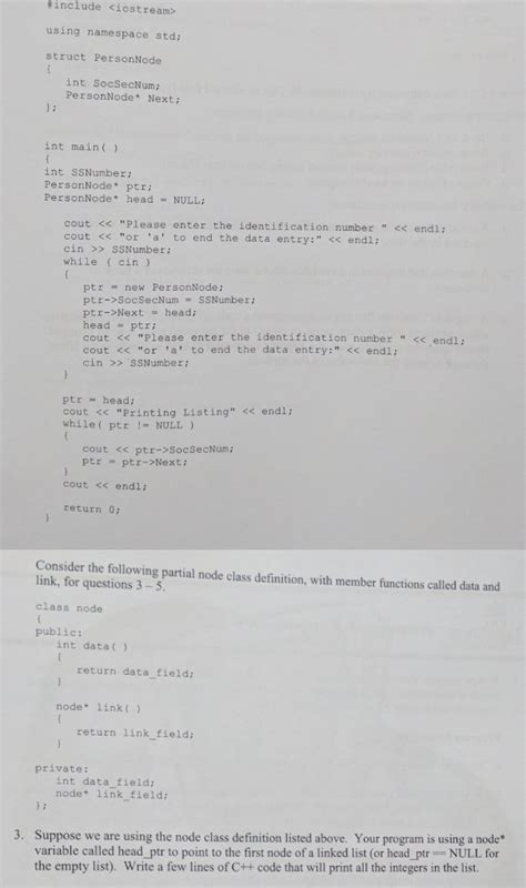 Solved Include Using Namespace Std Struct Personnode Int