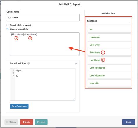 Combine And Process Multiple Data Elements Into A Custom Export Field