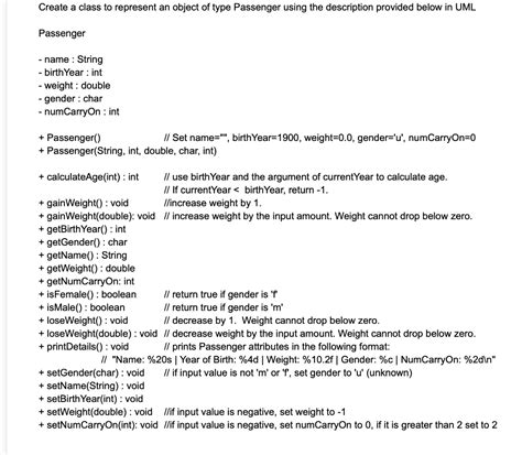 Solved Create A Class To Represent An Object Of Type Chegg