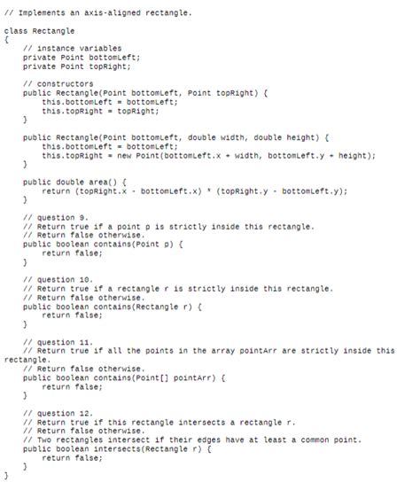 Implements An Axis Aligned Rectangle Class