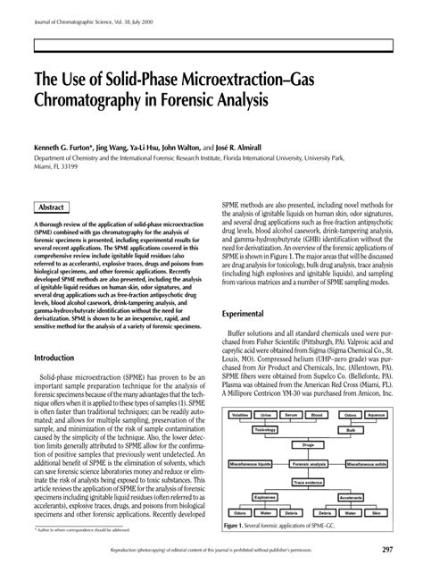 Pdf The Use Of Solid Phase Microextraction Gas Chromatography In Forensic Analysis