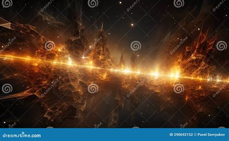 Blue Digital Particle Collision Stock Illustration Illustration Of