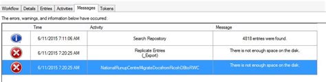 Using Replicate Entries Activity There Is Not Enough Space On The Disk Laserfiche Answers