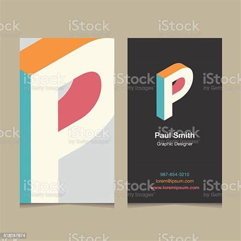 로고 알파벳 글자 P 명함이 형판 3차원 형태에 대한 스톡 벡터 아트 및 기타 이미지 3차원 형태 알파벳 P 0명