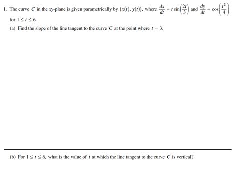 Solved 2t 1 The Curve C In The Xy Plane Is Given