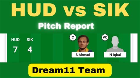 HUD Vs SIK Dream11 Prediction HUD Vs SIK Dream11 Team HUD Vs SIK