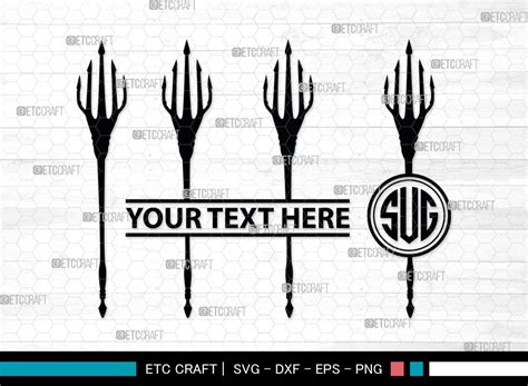 Trident Svg Cut Files Trident Monogram Graphic By Pixel Elites