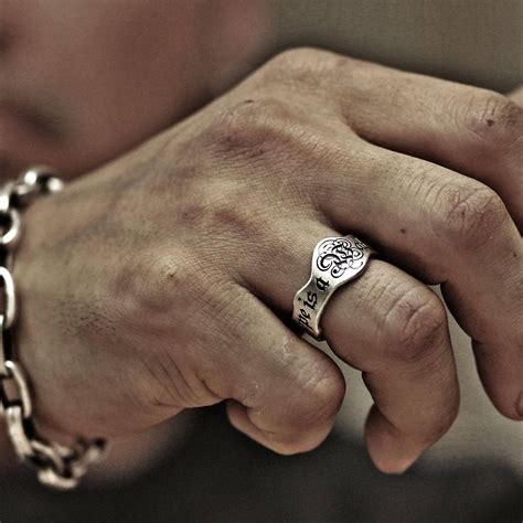 Word Ring Initial Ring Name Ring Mens Ring Vintage Ring Silver Ring Engraved Ring