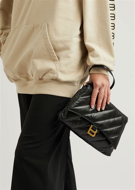 Balenciaga Crush Quilted Leather Pouch Endource