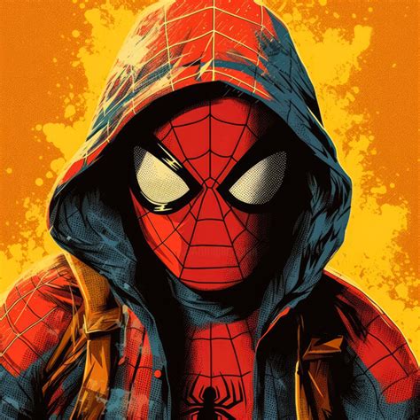 Portrait Of Spiderman Digital Arts By Cheeky Bunny Pop Art
