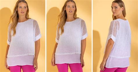 Mesh Layered Short Sleeve Top In White Klass Silkfred Us