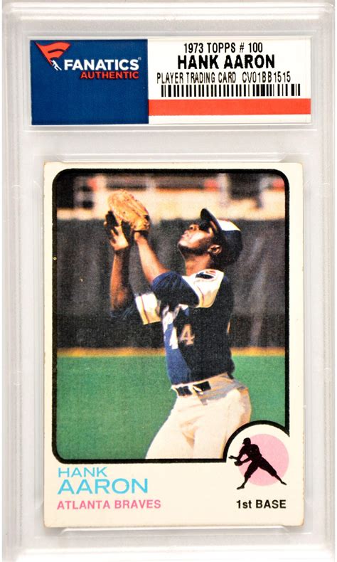 Hank Aaron Atlanta Braves 1973 Topps 100 Card
