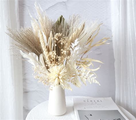 Pampas Grass Wedding Bouquet Dried Bridal Bouquet Dry Flower Etsy