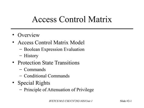 Access Control Matrix Ppt