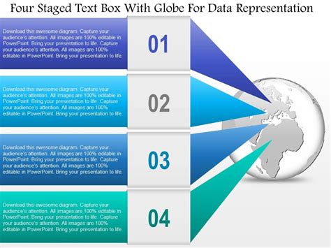 Four Tags With Globe For Data Representation Ppt Presentation Slides