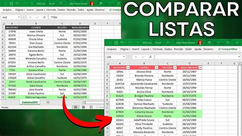 Comparar Listas No Excel Comparar Colunas ProcV Entre Duas