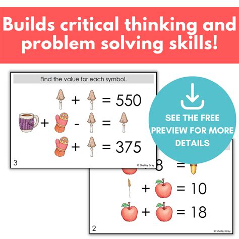 Fall Themed Math Logic Problems Bundle Problem Solving And Critical T Shelley Gray Teaching