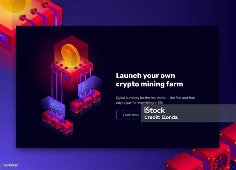 벡터 일러스트 레이 션의 암호 화폐 마이닝 농장 비트 코인에 대 한 빅 데이터 처리 블록 체인 아이소메트릭 컨셉 가상현실에 대한 스톡 벡터 아트 및 기타 이미지 Istock